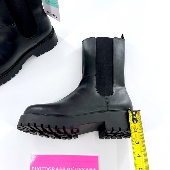 Monki | Shoes | Monki Mona Chunky Boots In Black Black Size Eur 4 Us 9 ...